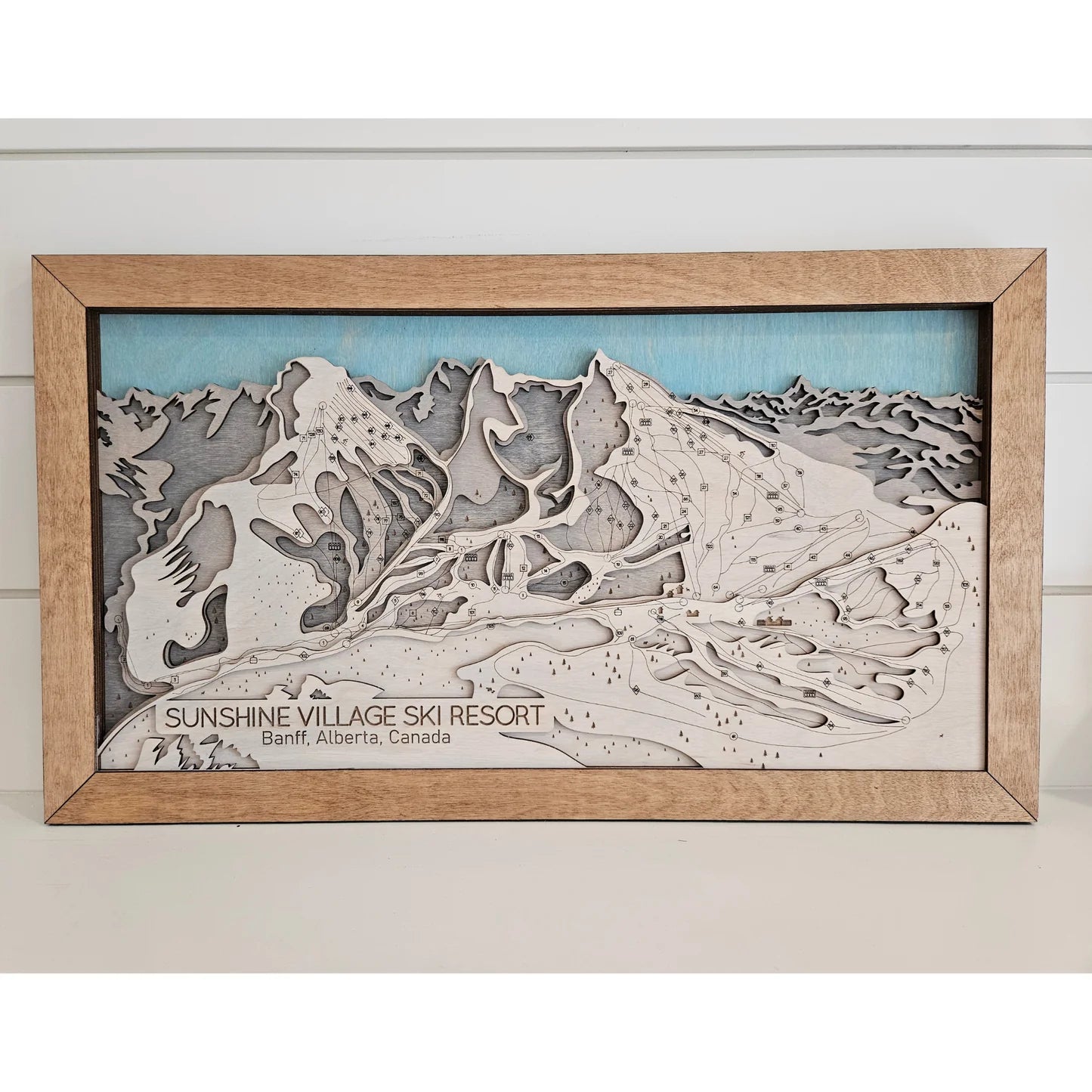 Sunshine Village Map Layered Woodscape – Alberta's Own